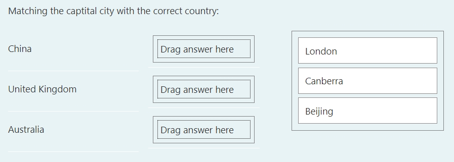 Drag And Drop Matching Knowledge Base